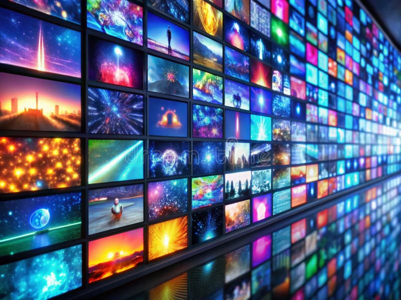 Stunning Videowall Display Featuring Generative AI Art a Dynamic ...