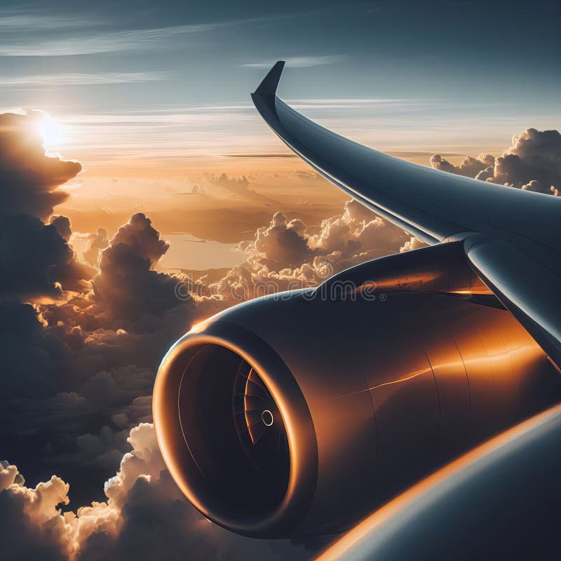 Sunset Flight Over Clouds stock image. Image of flight - 312182615