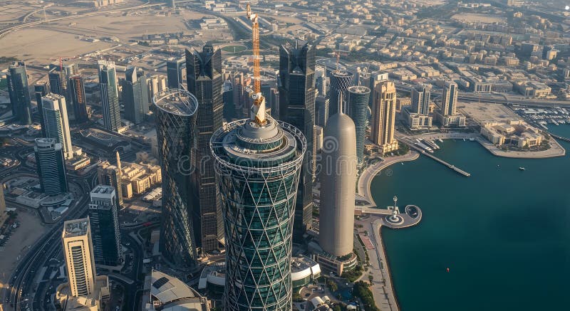 Aspire Tower in Doha Qatar stock illustration. Illustration of towering ...