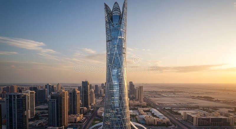 Aspire Tower in Doha Qatar stock illustration. Illustration of stunning ...