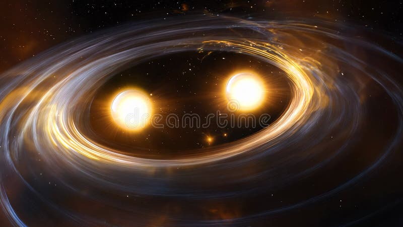 A Stunning View of a Binary Star System, Showcasing Two Stars Orbiting ...