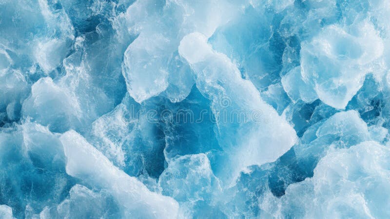 A Stunning View of Blue Glacial Ice Chunks Stock Illustration ...
