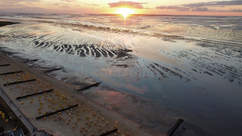 Stunning View of a Bright Vibrant Sunset Sky Over a Sea Stock Image ...