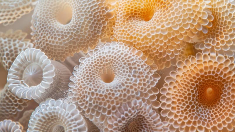 A Stunning View of a Colony of Foraminifera with Their Delicate and ...
