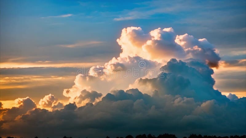 Dramatic Cumulus Clouds at Sunset Stock Video - Video of stunning ...
