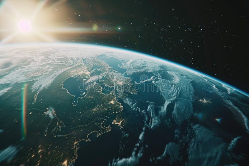 A Stunning View of the Earth Illuminated at Night, Perfect for ...