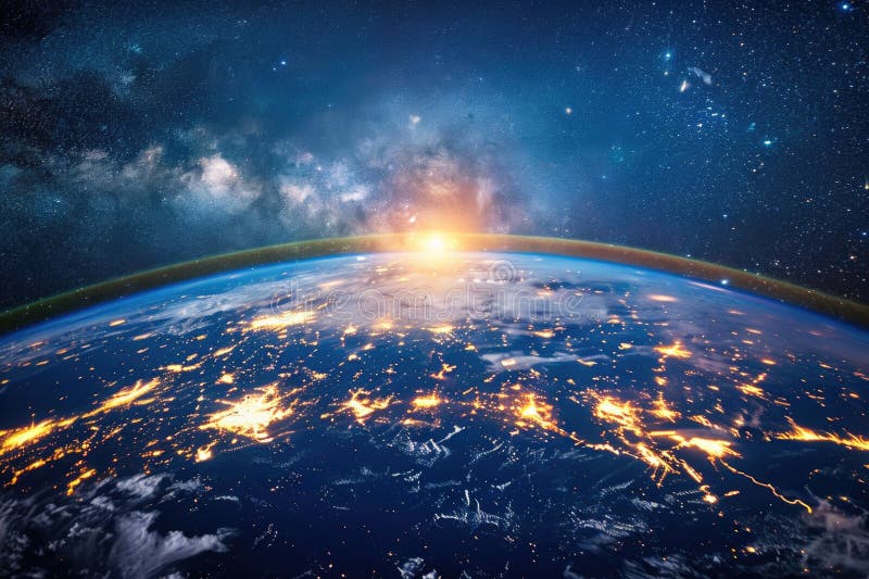 A Stunning View of the Earth Illuminated at Night. Perfect for ...