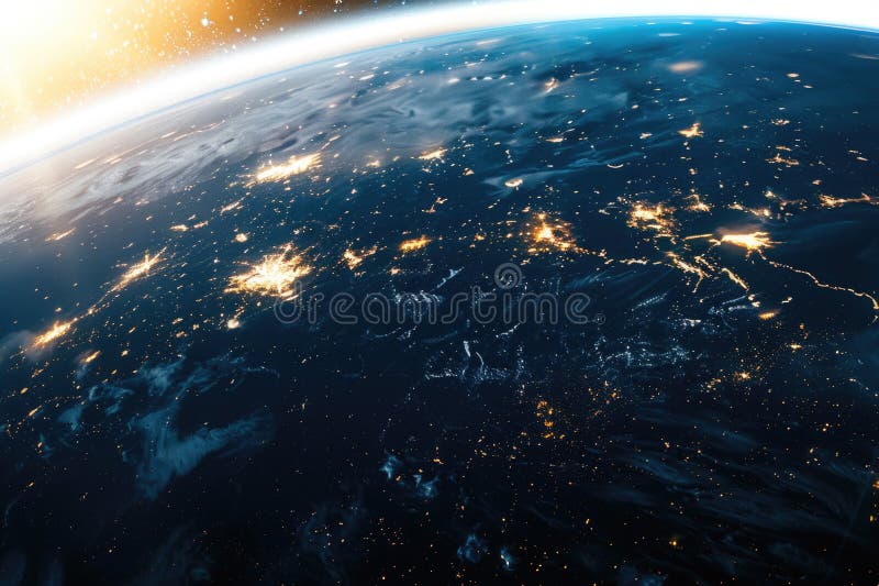 A Stunning View of the Earth Illuminated at Night. Perfect for Science ...