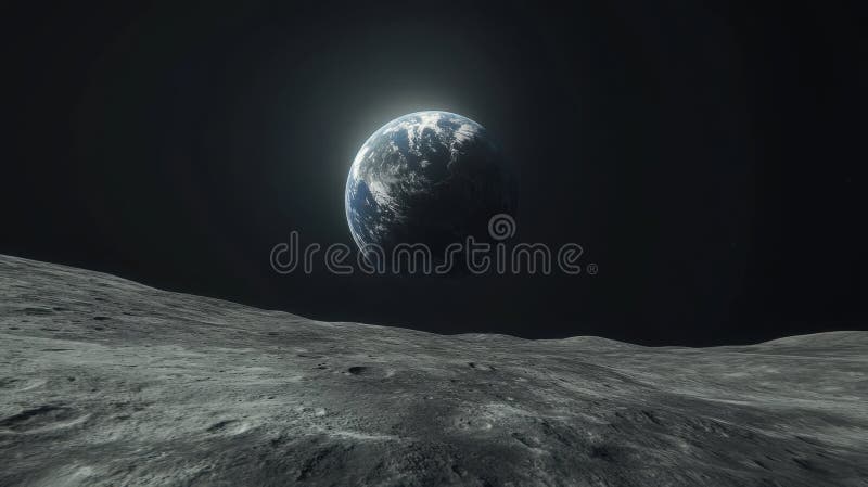 Stunning View of Earth Rising Over the Moon S Surface with Breathtaking ...