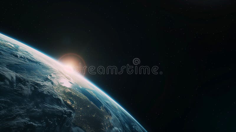 Stunning View of Earth from Space, Capturing the Sun Rising Over the ...