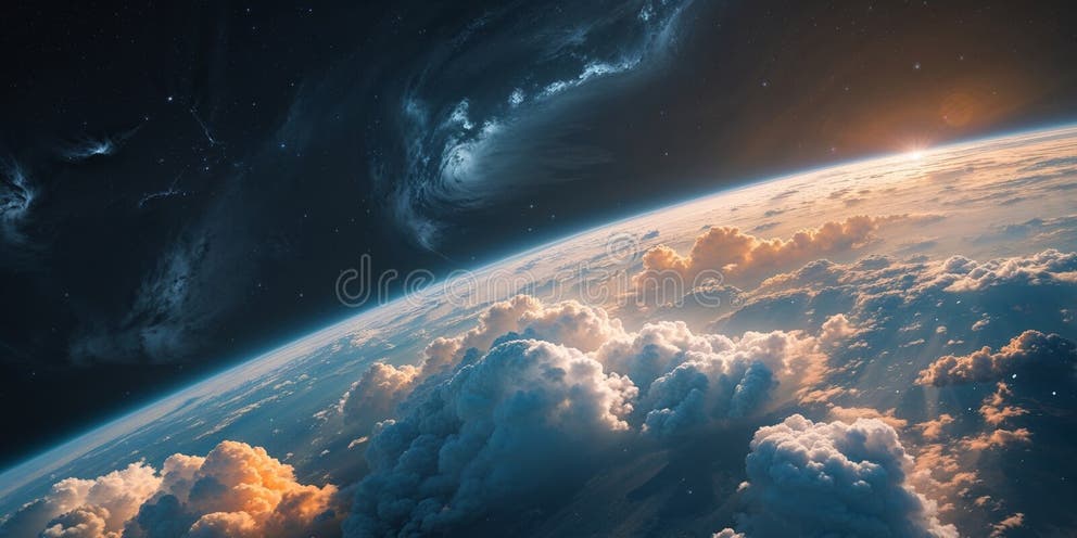 Stunning View of Earth from Space a Cosmic Perspective. Stock Image ...