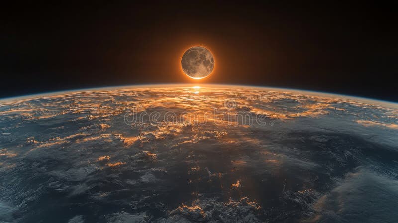 Stunning View of Earth from Space during a Dramatic Lunar Event in High ...