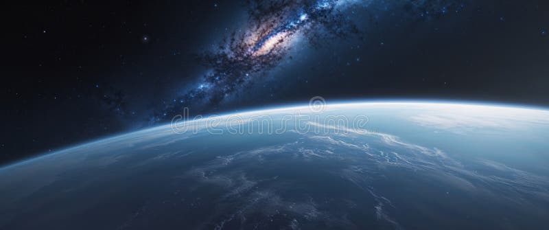 Stunning View of Earth from Space Highlighting the Milky Way Galaxy ...