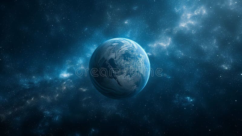 A Stunning View of Earth Surrounded by a Cosmic Backdrop. Stock Image ...