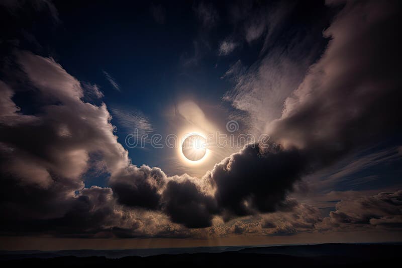 Stunning View of the Eclipse, with the Sun Shining through a Break in ...
