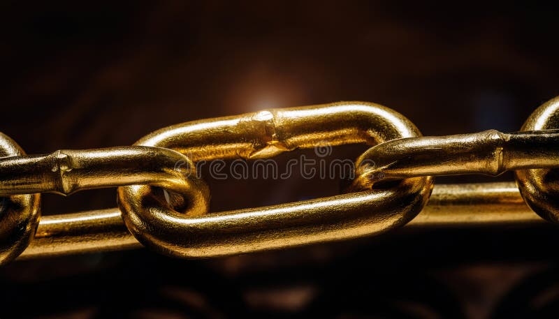 A Stunning View of a Golden Chain with Interlocked Links and Light ...