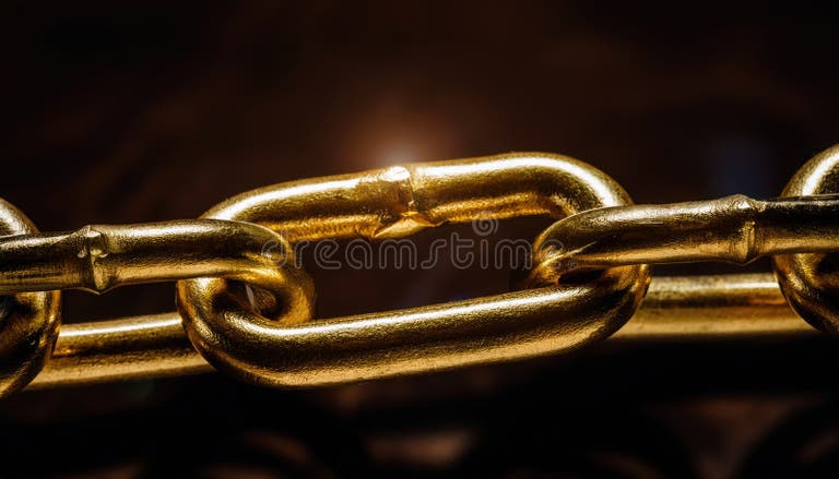 A Stunning View of a Golden Chain with Interlocked Links and Light ...