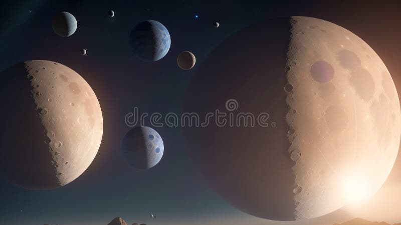 A Stunning View of a Group of Planets in the Sky AI Generative Stock ...