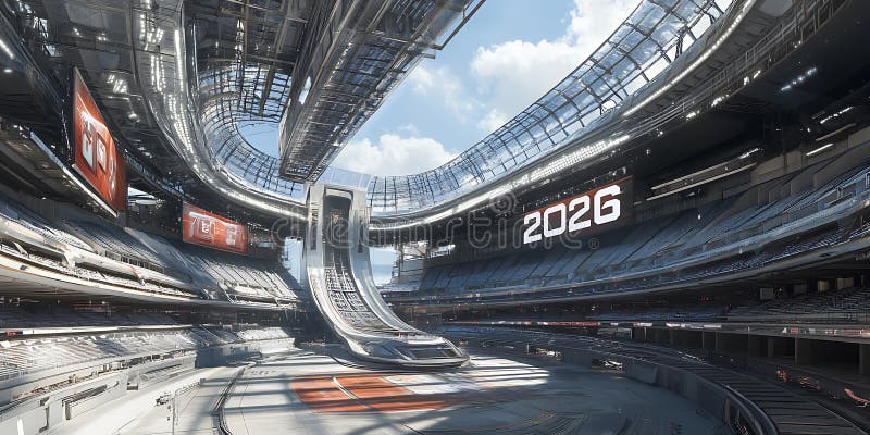 A Stunning View Inside a Modern Stadium Stock Illustration ...
