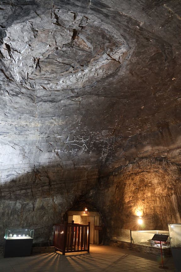 The Interior of an Underground Caves with a Cave Wall and Ceiling ...