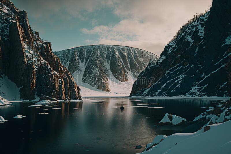 A Stunning View of Lake Baikal, Surrounded by Mountains and Forests ...