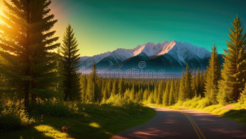 Stunning View of the Landscape of Sunset Golden Hour the Mountains and ...