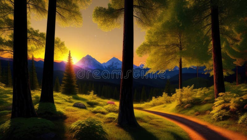 Stunning View of the Landscape of Sunset Golden Hour the Mountains and ...