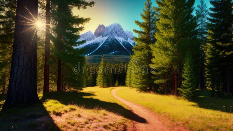 Stunning View of the Landscape of Sunset Golden Hour the Mountains and ...