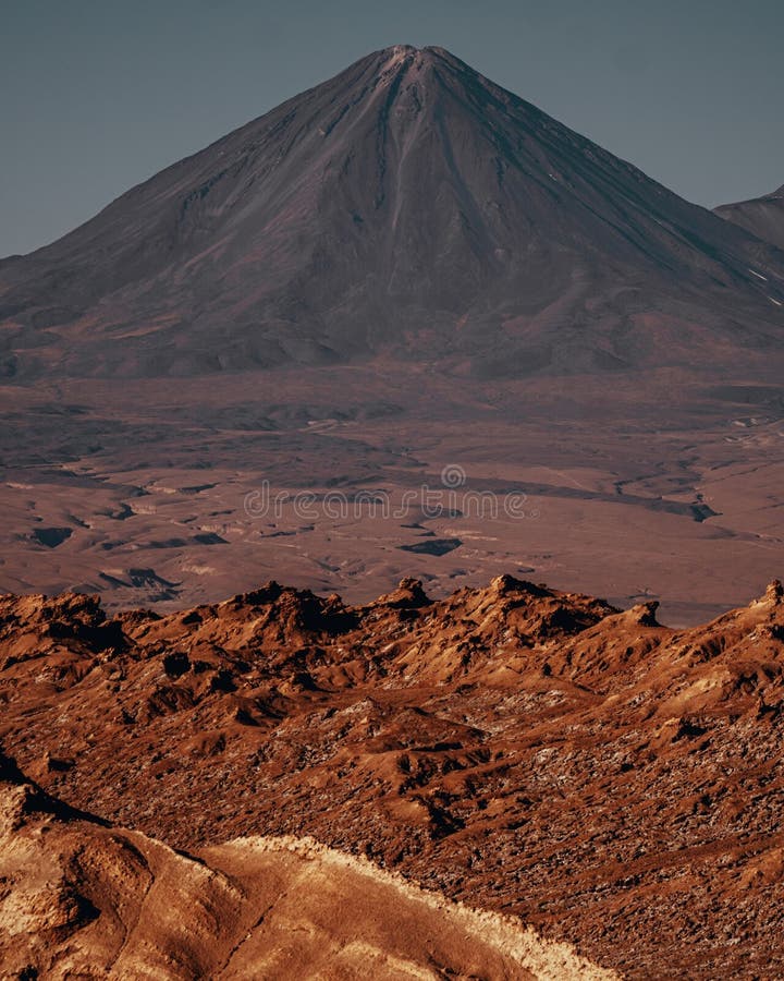 Stunning View of Licancabur Volcano in Atacama Desert Stock Image ...
