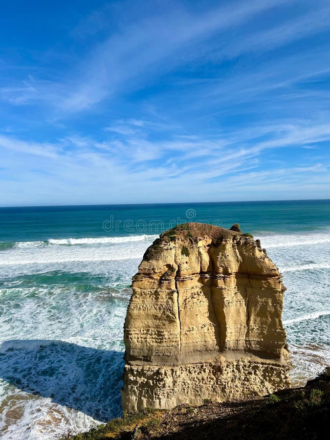 Stunning View of a Limestone Stack in Australia Stock Image - Image of ...