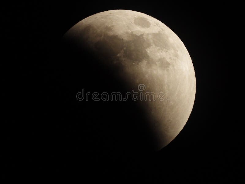 Stunning View of the Lunar Eclipse Seen from Miami Stock Photo - Image ...