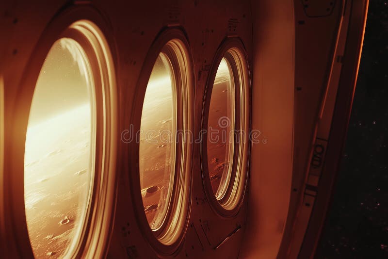 Stunning View of Mars from Space Stock Illustration - Illustration of ...