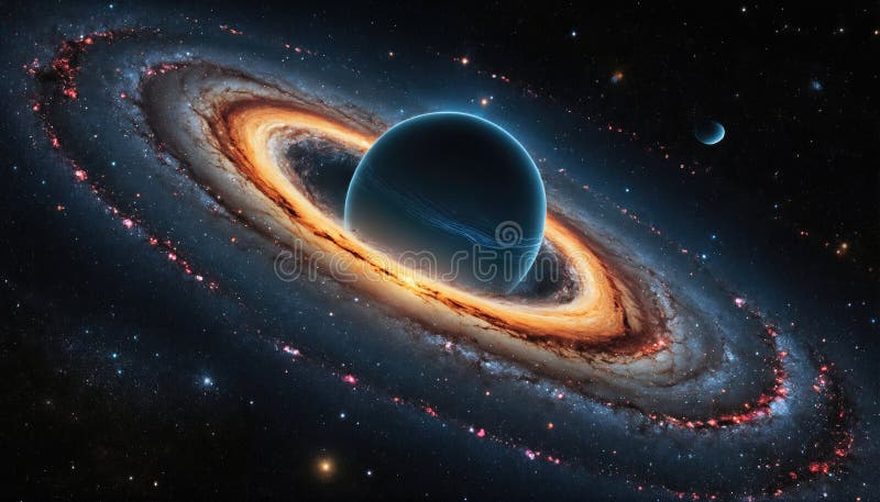 Stunning View of a Massive Planet Surrounded by a Glowing Ring of ...