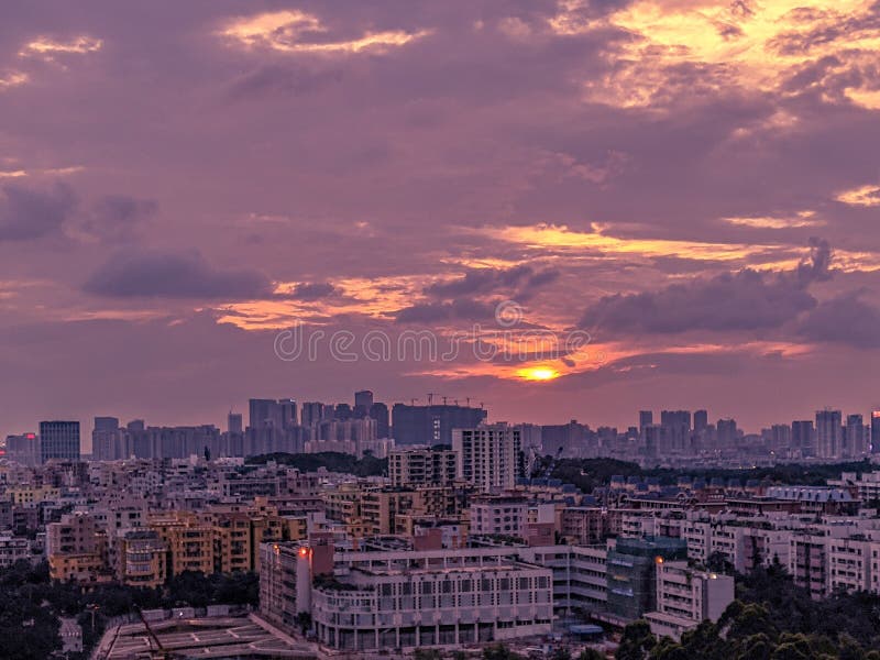 Stunning View of a Modern and Busy City with the Sky and Clouds during ...