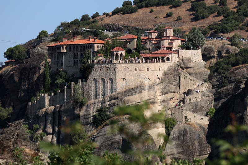 Monastery of Varlaam on the Cliffs of Meteora, Greece Stock Photo ...