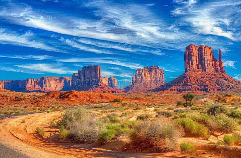 A Stunning View of Monument Valley with Red Rock Formations Under a ...