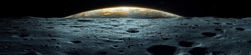 Stunning View of the Moon S Cratered Surface with Earth Rising in the ...