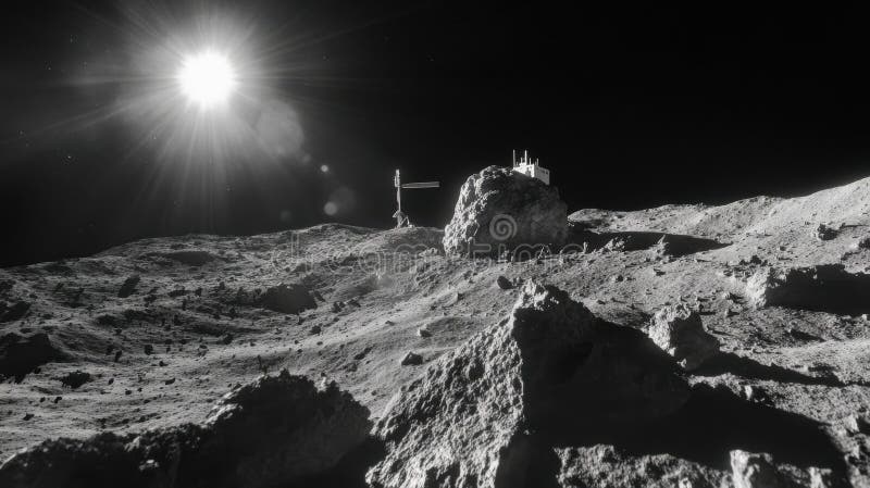 A Stunning View of the Moonâ€™s Surface with Sun Shining, Revealing ...