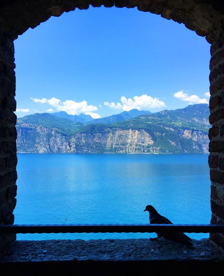 Mountain View through an Open Window Stock Photo - Image of scenic ...