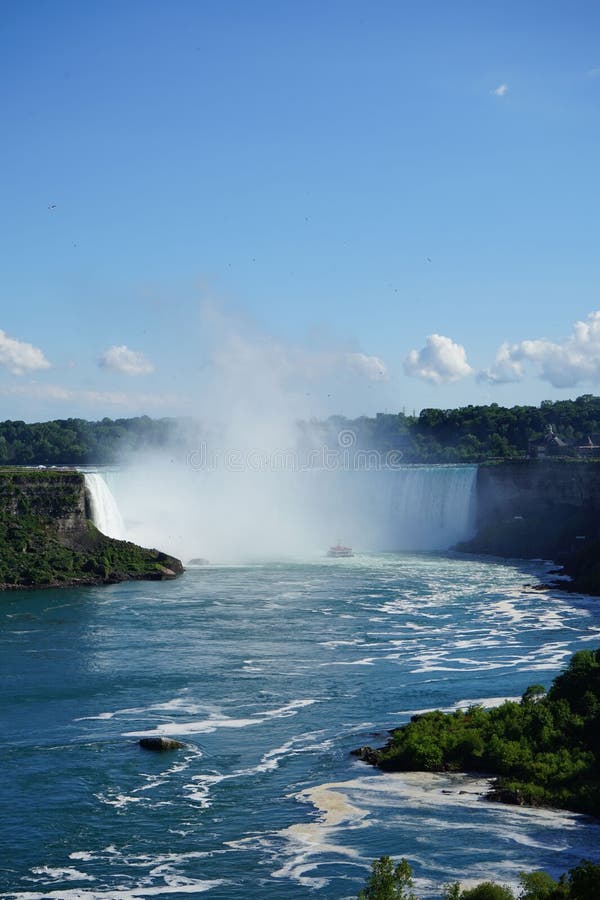 Stunning View of Niagara Falls with a Clear Blue Sky Stock Image ...
