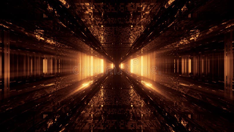 Stunning View of Orange Lights with Reflection in the Darkness Stock ...