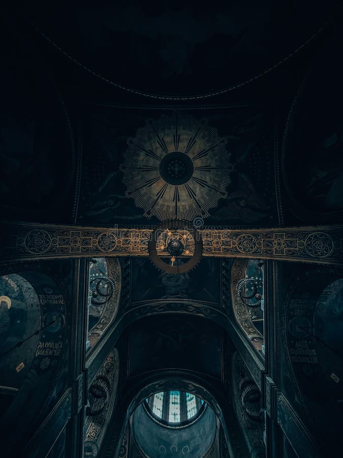 Stunning View of the Ornately Decorated Ceiling of an Ancient Cathedral ...