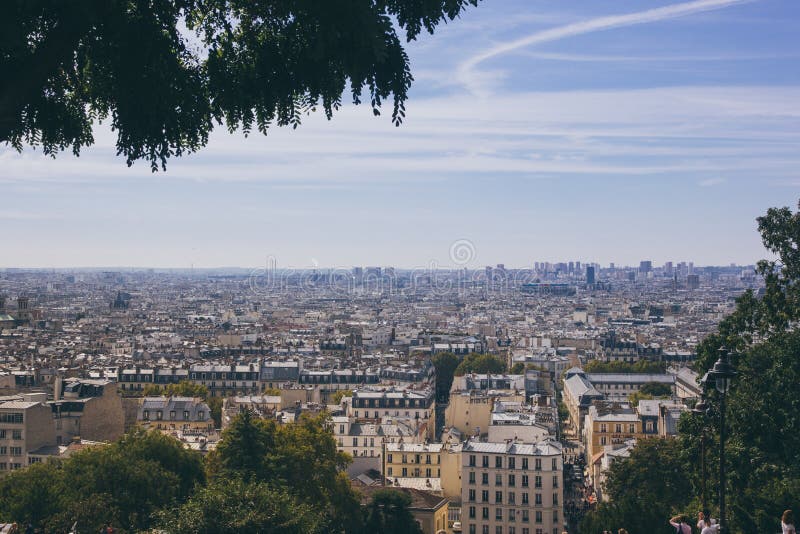 Stunning View Over Paris at Summer Stock Photo - Image of scape ...