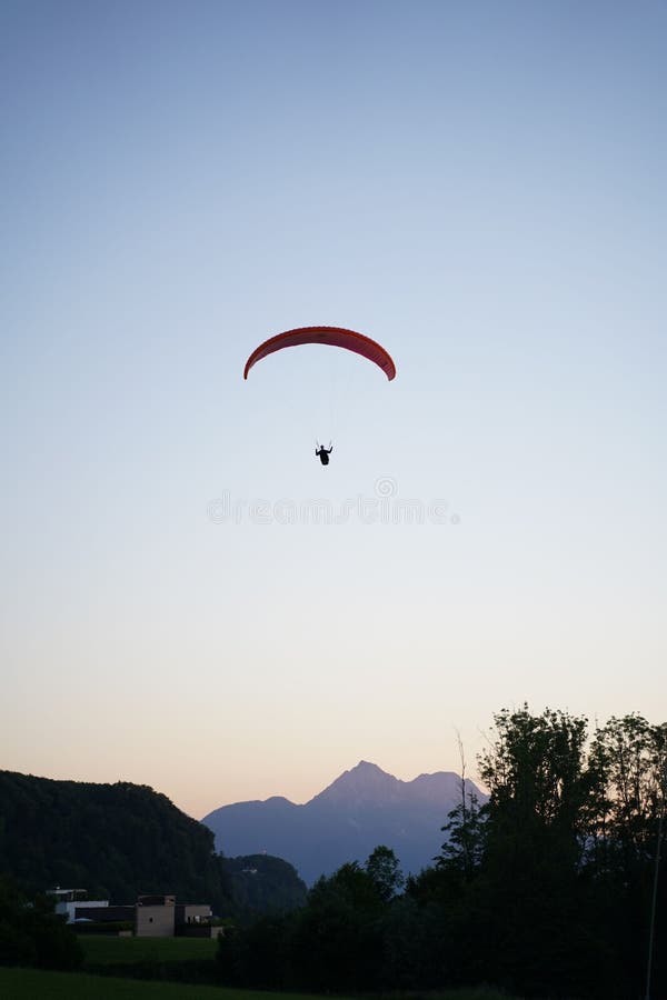 Stunning View of a Paraglider Soaring through the Air Stock Image ...
