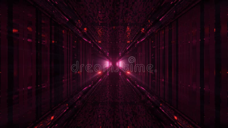 Stunning View of Pink Neon Lights with Reflection in the Darkness Stock ...