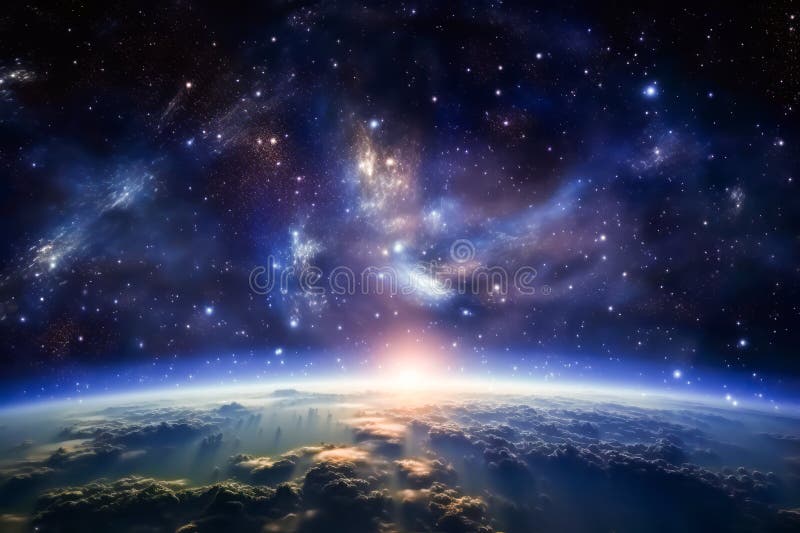 A Stunning View of a Planet and Stars in Space Stock Image - Image of ...