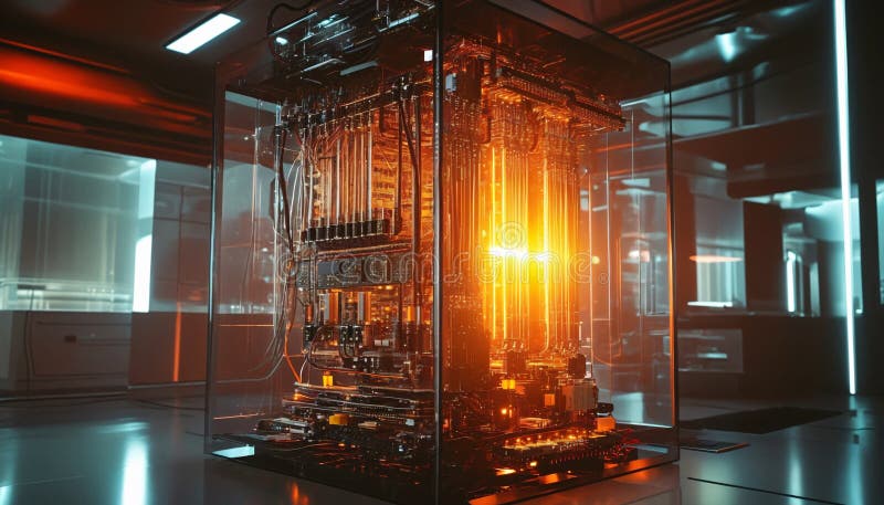 A Stunning View of a Quantum Computer Stock Illustration - Illustration ...