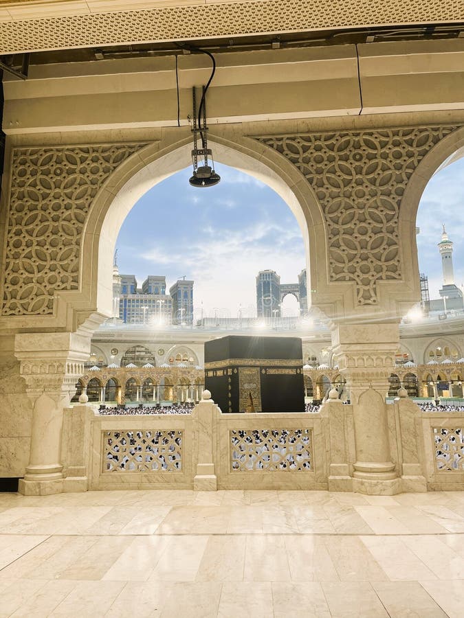 Sacred Sight of the Kaaba Framed by Elegance Stock Image - Image of ...