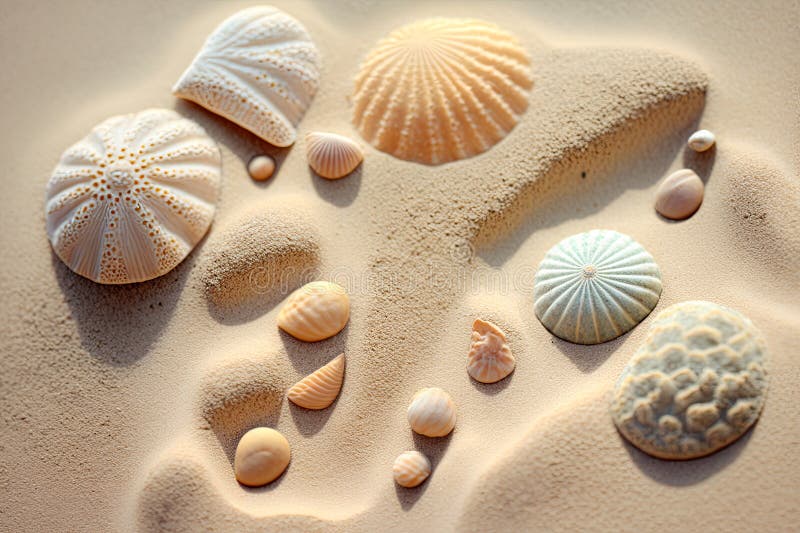 A Stunning View of Sand Dunes with Beautiful Seashells Scattered Around ...