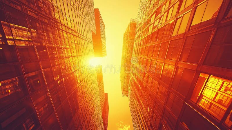 A Stunning View of a Skyscraper Being Built, Highlighted by the Sunset ...